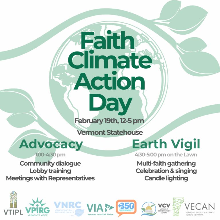 Faith Climate Action Day - Vermont Interfaith Power & Light (VTIPL)